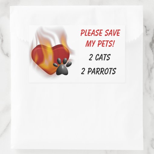 Please Save My Pets! Rectangular Sticker | Zazzle