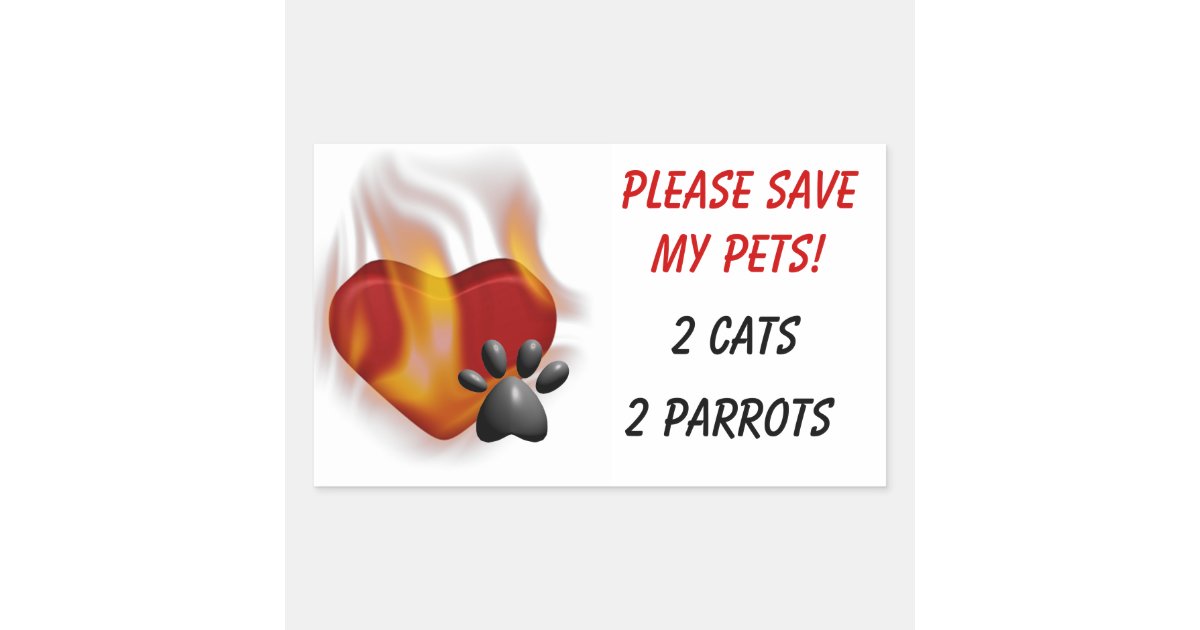 Please Save My Pets! Rectangular Sticker | Zazzle