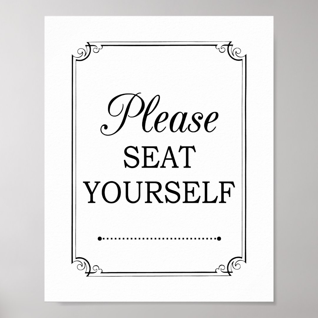 Please Seat Yourself Funny Bathroom Sign | Zazzle