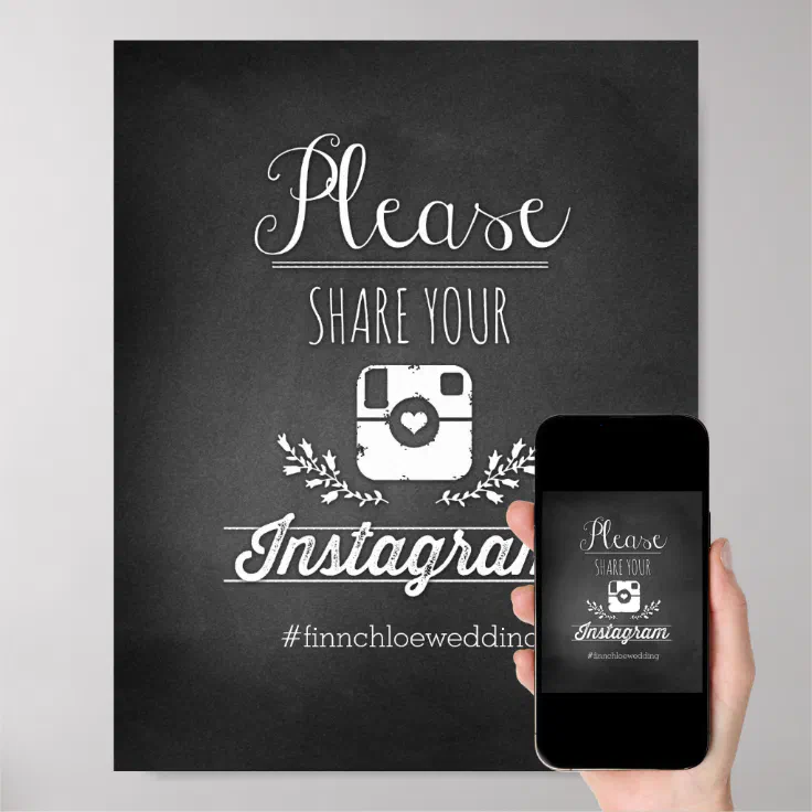 Please Share Your Instagram 8x10 Poster | Zazzle