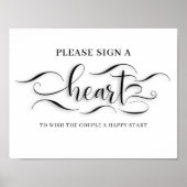 Please Sign A Heart Wedding Sign | Zazzle