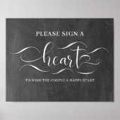 Please Sign A Heart Wedding Sign | Zazzle