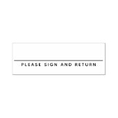 Please sign and return signature here request self-inking stamp | Zazzle