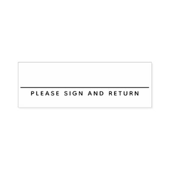 Please sign and return signature here request self-inking stamp | Zazzle