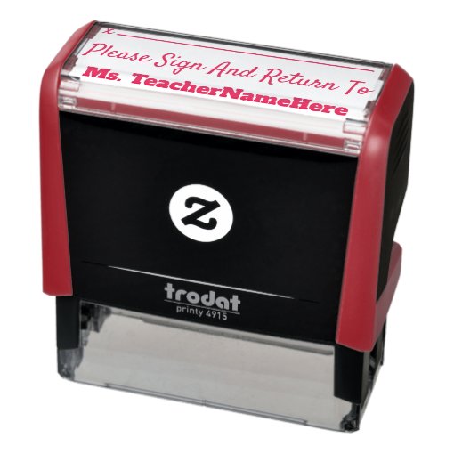 "Please Sign And Return To" and Custom Name Self-inking Stamp | Zazzle