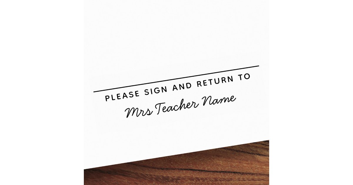 Please sign and return to your name signature self-inking stamp | Zazzle