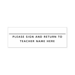 Please sign and return to your name signature self-inking stamp | Zazzle