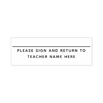Please sign and return to your name signature self-inking stamp | Zazzle