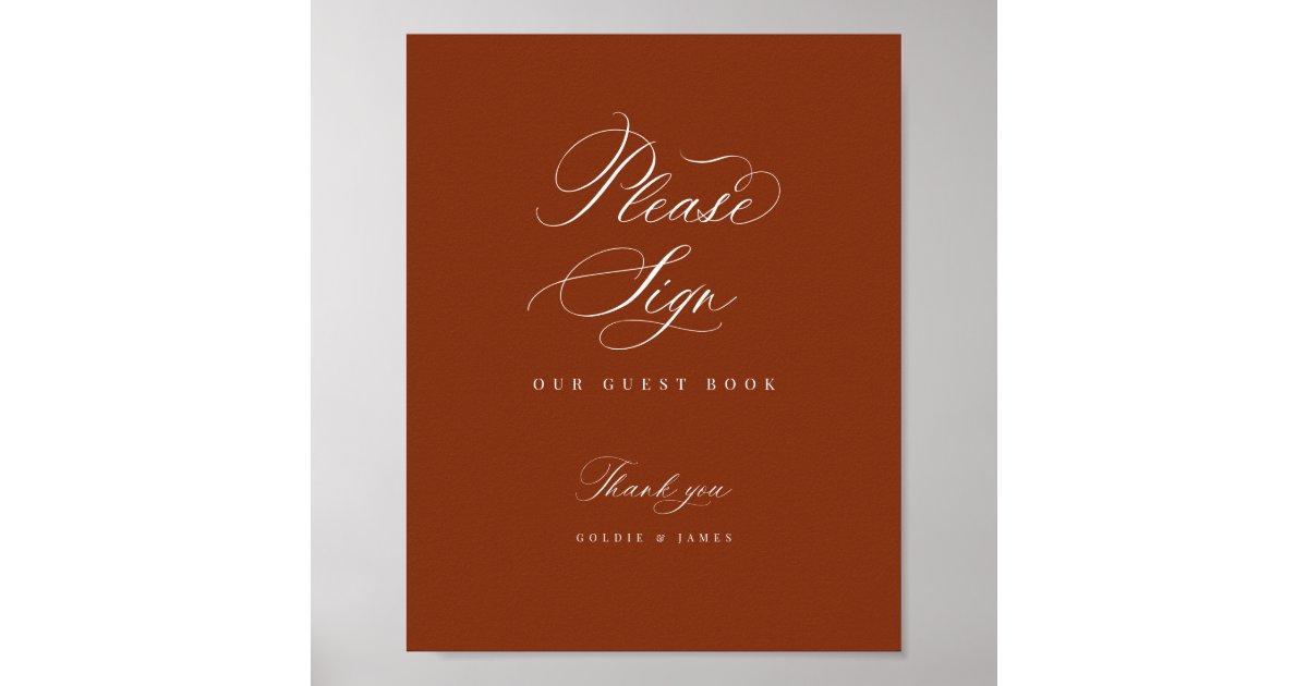 Please Sign Guest Book Reception Table Poster | Zazzle