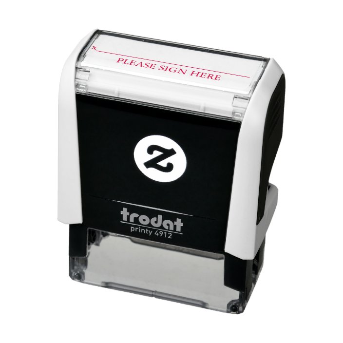 Please Sign Here Custom Text Signature Self-inking Stamp | Zazzle.com