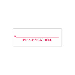 Please Sign Here Custom Text Signature Self-inking Stamp | Zazzle