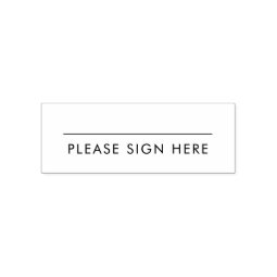 Please Sign Here | Modern Signature Line Self-inking Stamp | Zazzle
