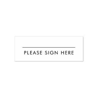 Please Sign Here | Modern Signature Line Self-inking Stamp | Zazzle