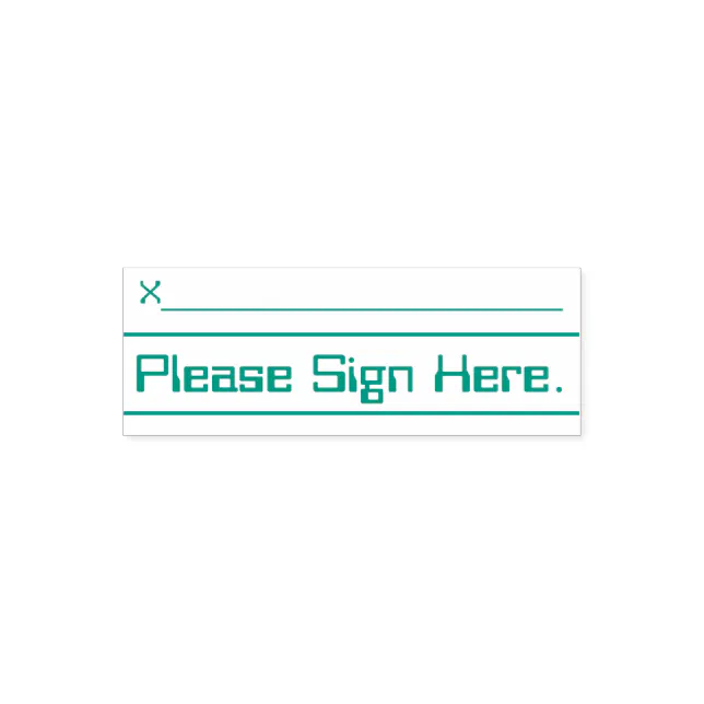 "Please Sign Here." Rubber Stamp | Zazzle