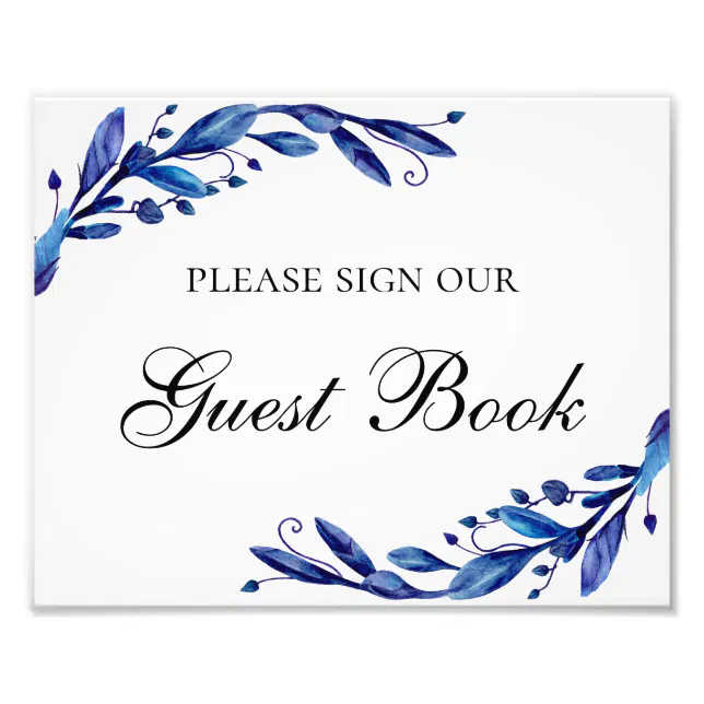 Please sign our guest book poster. Blue wedding | Zazzle