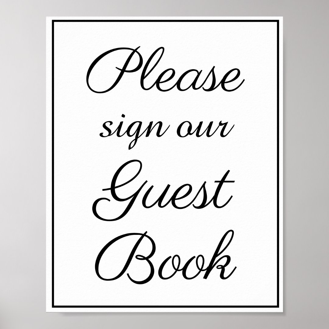 Please sign our guest book sign | Zazzle