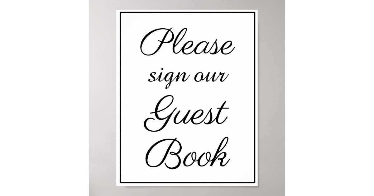 Please sign our guest book sign | Zazzle
