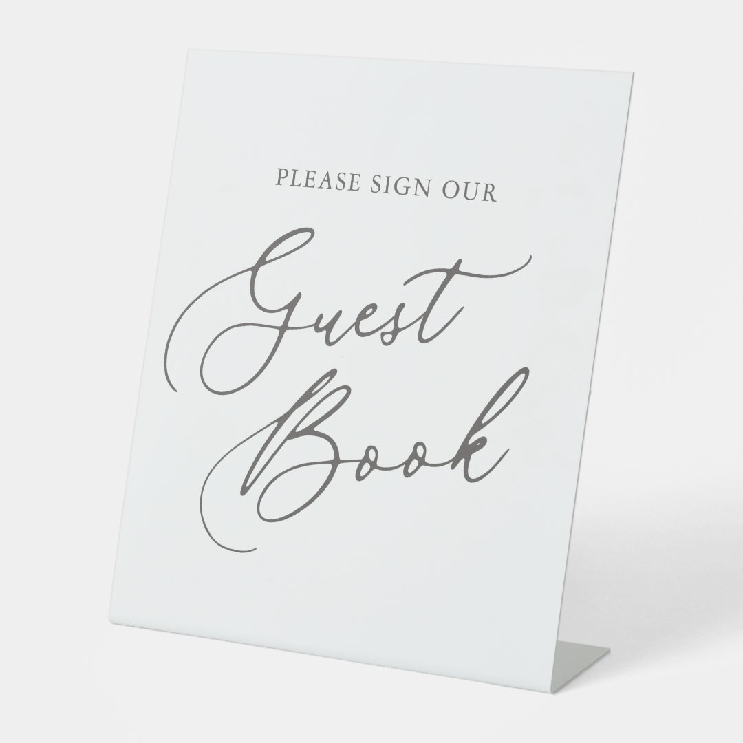 Please Sign Our Guest Book Wedding Pedestal Sign | Zazzle
