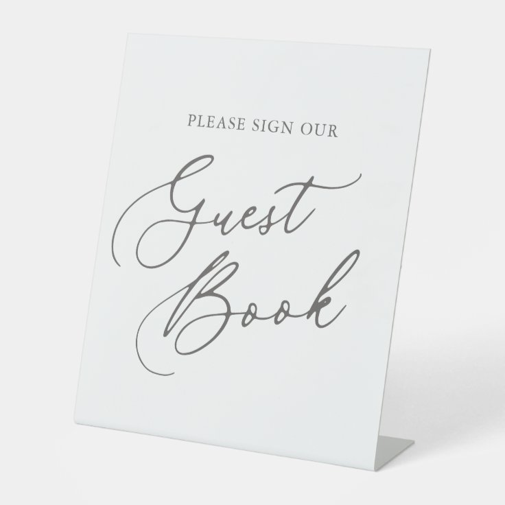 Please Sign Our Guest Book Wedding Pedestal Sign | Zazzle
