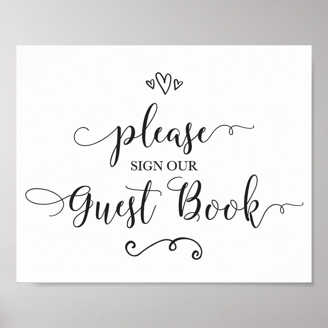 Please Sign Our Guest Book Wedding Sign | Zazzle
