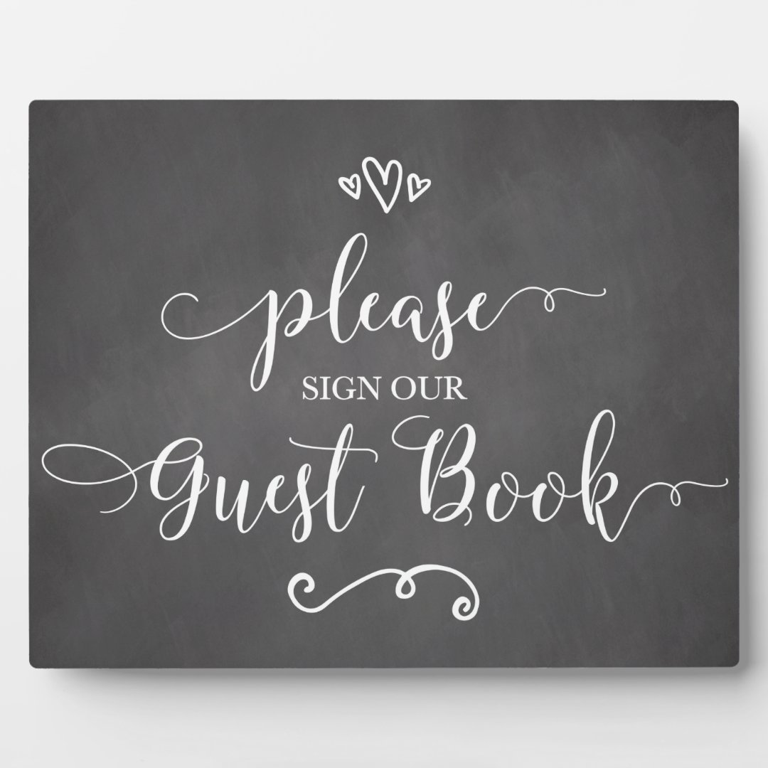Please Sign Our Guest Book Wedding Sign Plaque | Zazzle