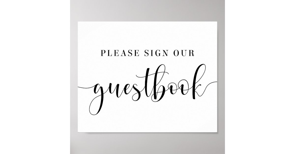 Please Sign Our Guestbook Wedding Poster | Zazzle