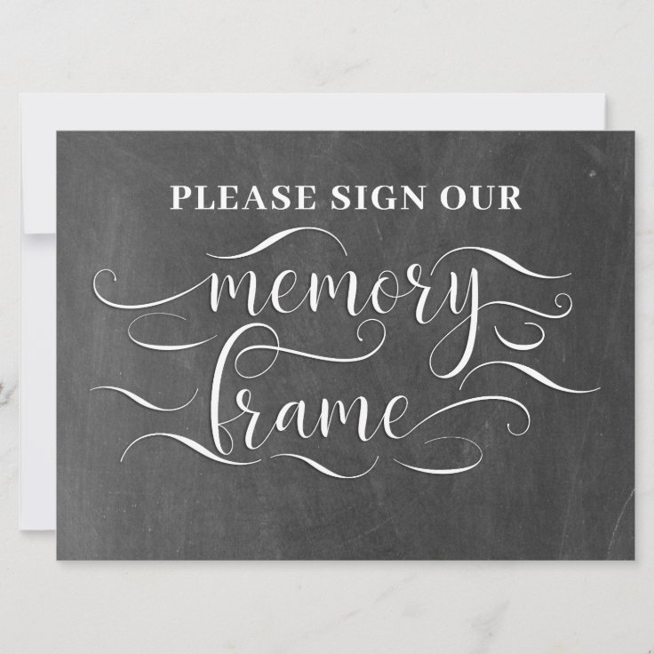 Please Sign Our Memory Frame Wedding Table Card | Zazzle