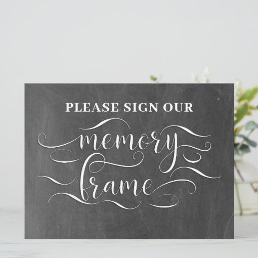 Please Sign Our Memory Frame Wedding Table Card | Zazzle