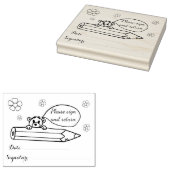 "Please sign & return" teacher rubber stamp | Zazzle