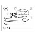 "Please sign & return" teacher rubber stamp | Zazzle