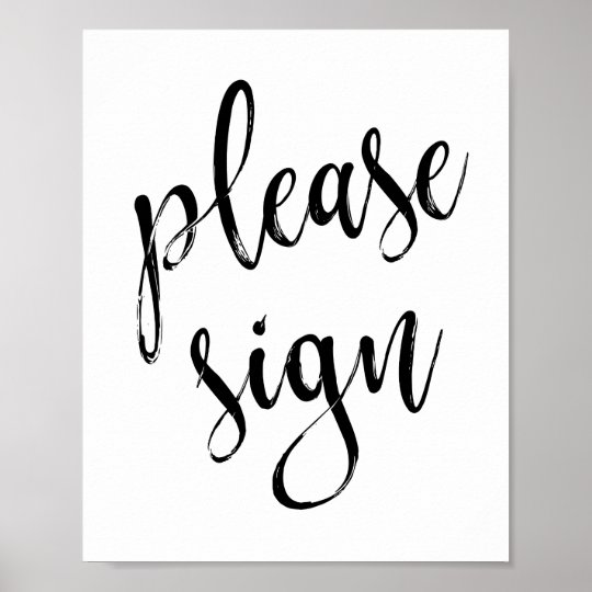 Please Sign Wedding 8x10 Sign | Zazzle.com