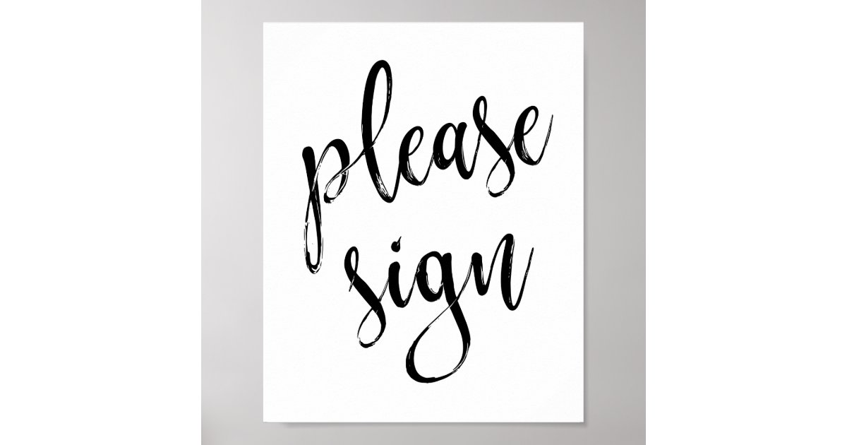 Please Sign Wedding 8x10 Sign | Zazzle