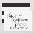 Please Sign Wedding Sign, Invitation | Zazzle
