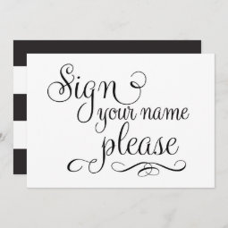 Please Sign Wedding Sign, Invitation | Zazzle