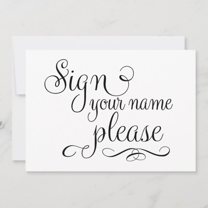 Please Sign Wedding Sign, Invitation | Zazzle.com