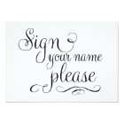 Please Sign Your Name Wedding Guestbook Sign Invitation | Zazzle.com