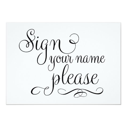 Please Sign Wedding Sign, Invitation | Zazzle.com