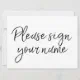 "Please sign your name" Stylish Hand Lettered Sign Invitation | Zazzle
