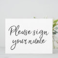 "Please sign your name" Stylish Hand Lettered Sign Invitation | Zazzle