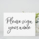 "Please sign your name" Stylish Hand Lettered Sign Invitation | Zazzle