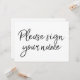 "Please sign your name" Stylish Hand Lettered Sign Invitation | Zazzle