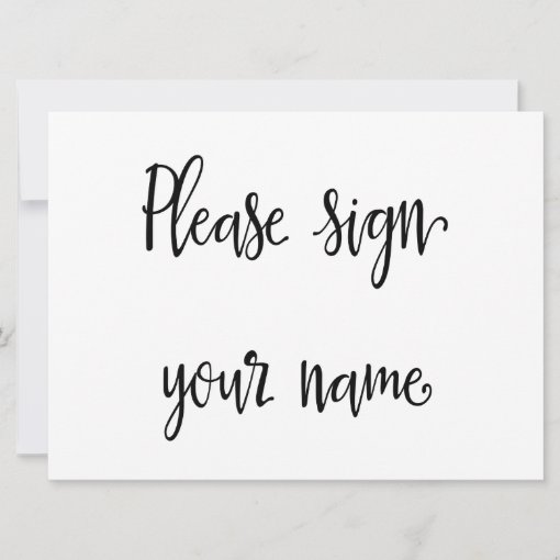 Please Sign Your Name Wedding Guestbook Sign Invitation | Zazzle