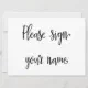 Please Sign Your Name Wedding Guestbook Sign Invitation | Zazzle