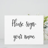 Please Sign Your Name Wedding Guestbook Sign Invitation | Zazzle