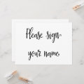 Please Sign Your Name Wedding Guestbook Sign Invitation | Zazzle