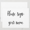Please Sign Your Name Wedding Guestbook Sign Invitation | Zazzle