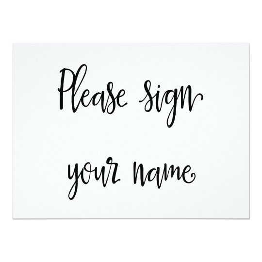 Please Sign Your Name Wedding Guestbook Sign Invitation | Zazzle.com