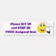 Please Sit In and Stay In Your Assigned Seat EMOJI Bumper Sticker | Zazzle