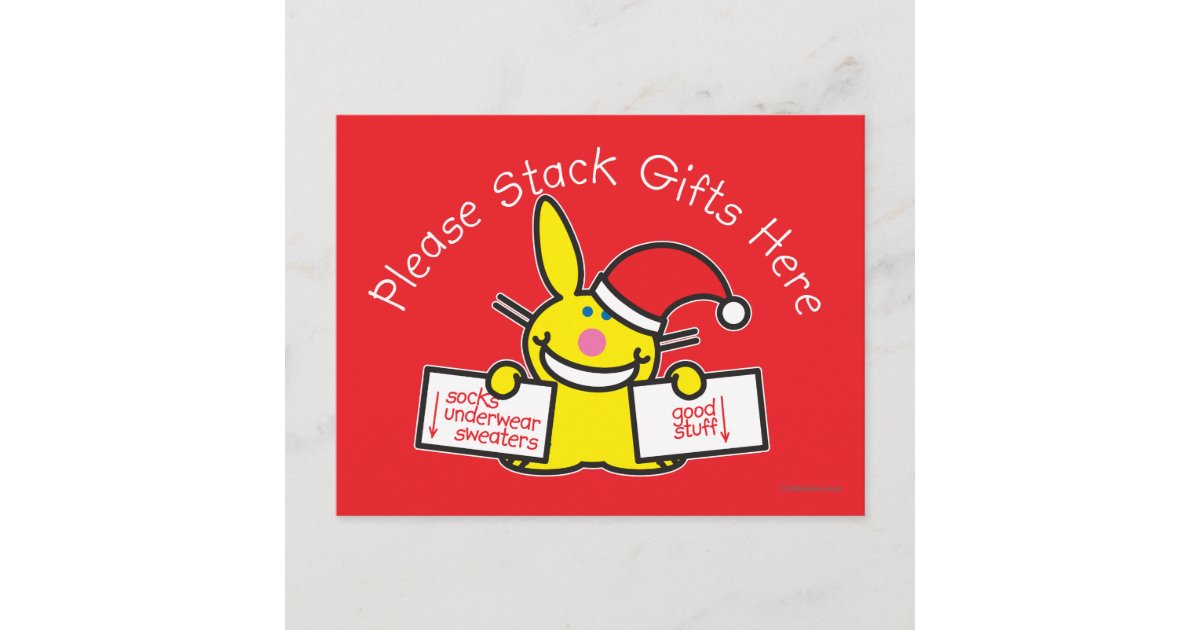 Please Stack Gifts Here Postcard | Zazzle