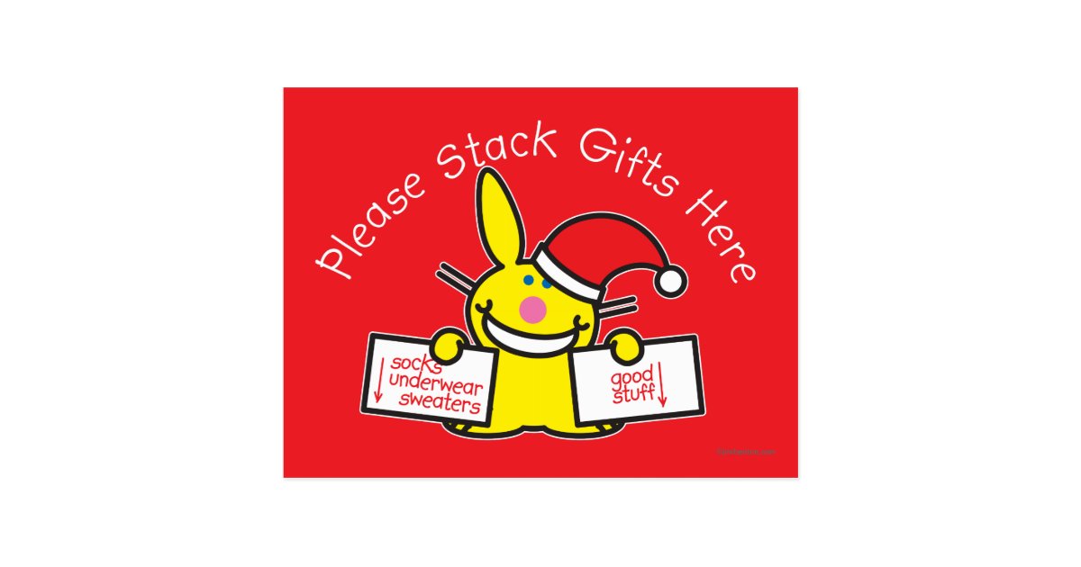 Please Stack Gifts Here Postcard | Zazzle.com